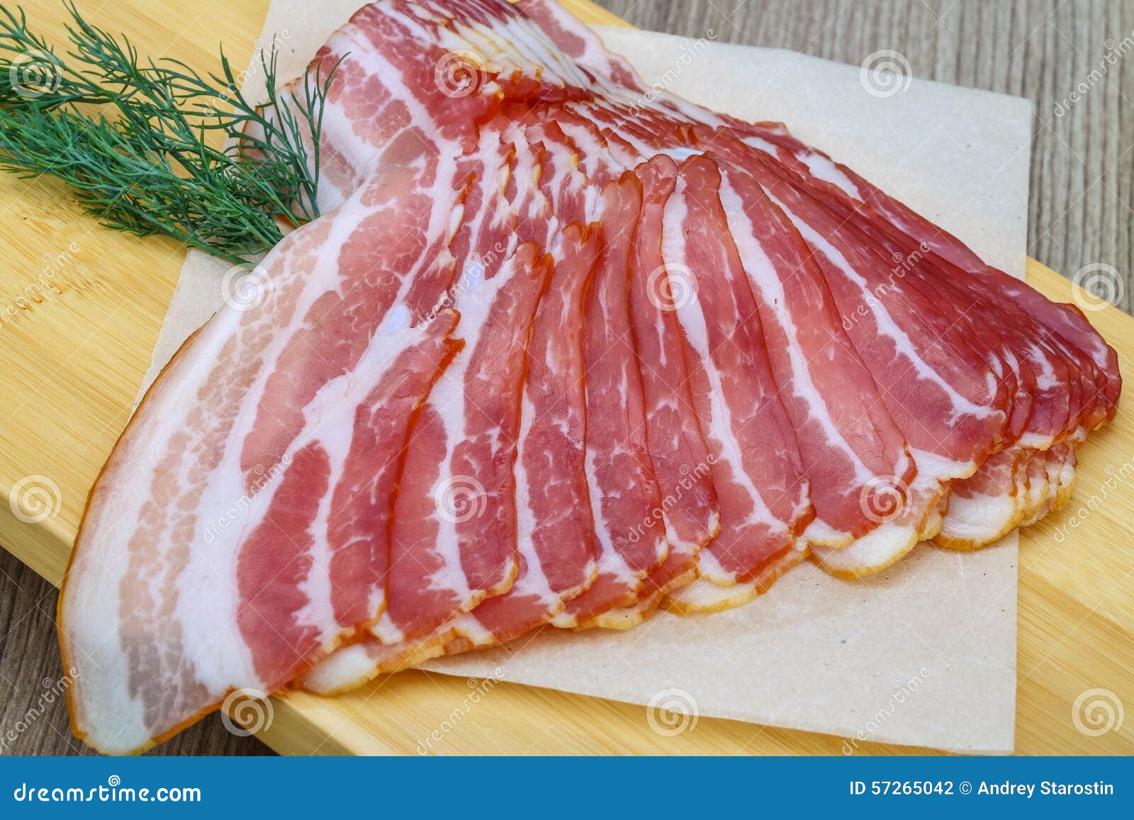 Sliced bacon stock photo. Image of macro, smoked, snack - 57265042