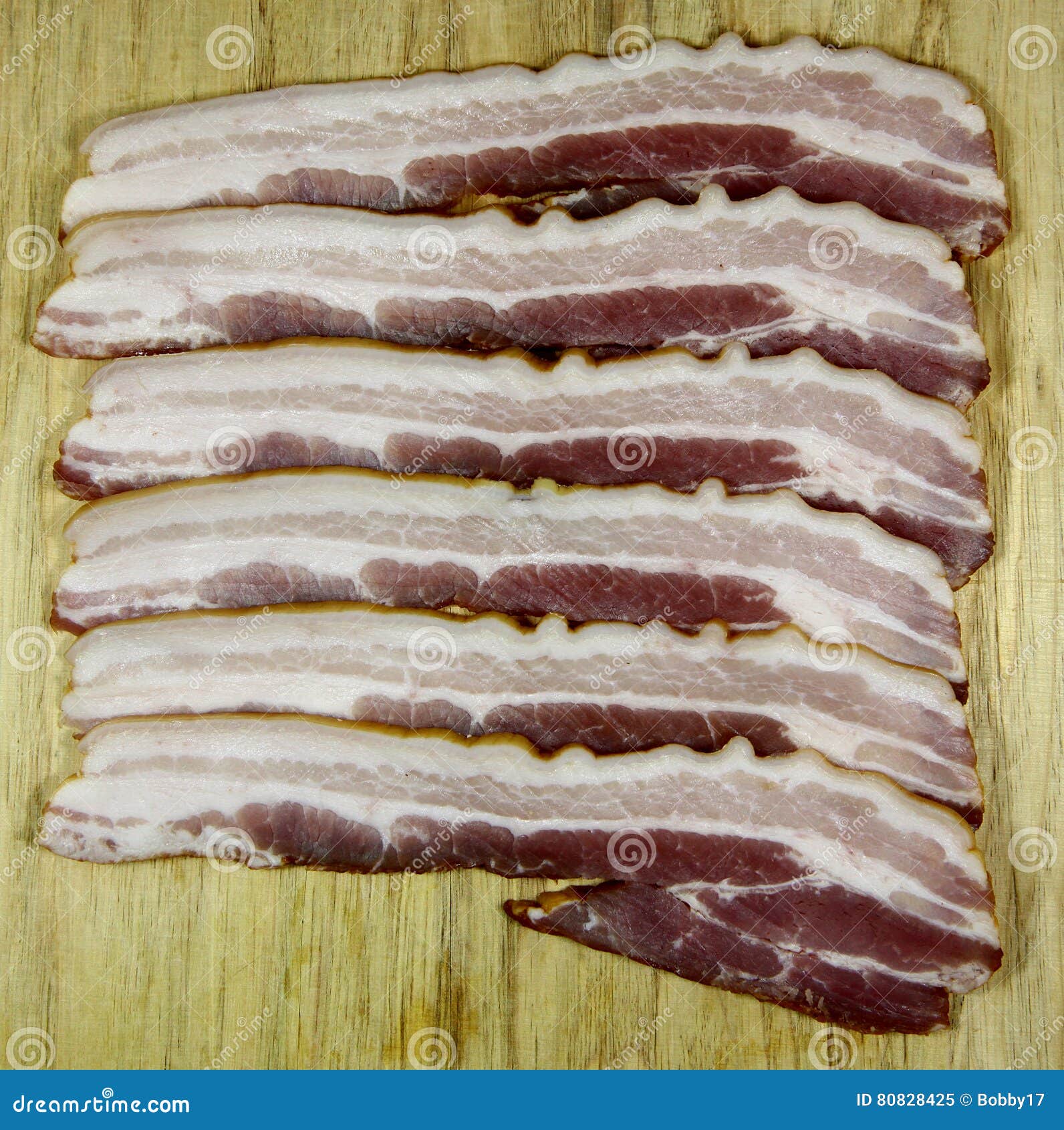 Sliced bacon stock image. Image of fried, stacked, stack - 80828425