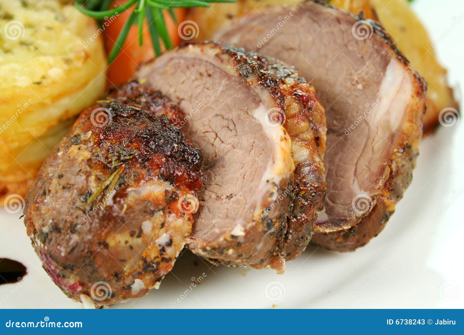 Sliced Baked Lamb stock image. Image of fresh, flavor - 6738243