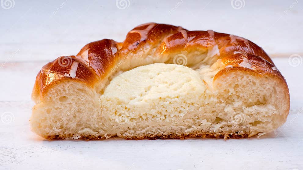 Sliced bap with cheese stock photo. Image of dessert - 34338410