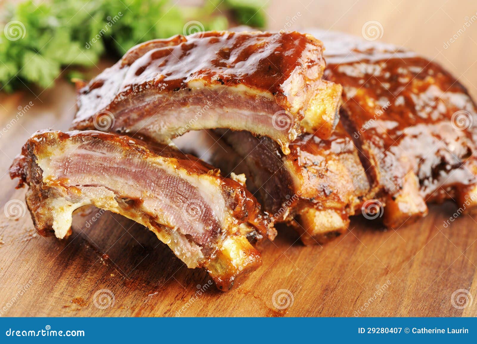 Sliced barbecue ribs stock image. Image of bone, sliced - 29280407