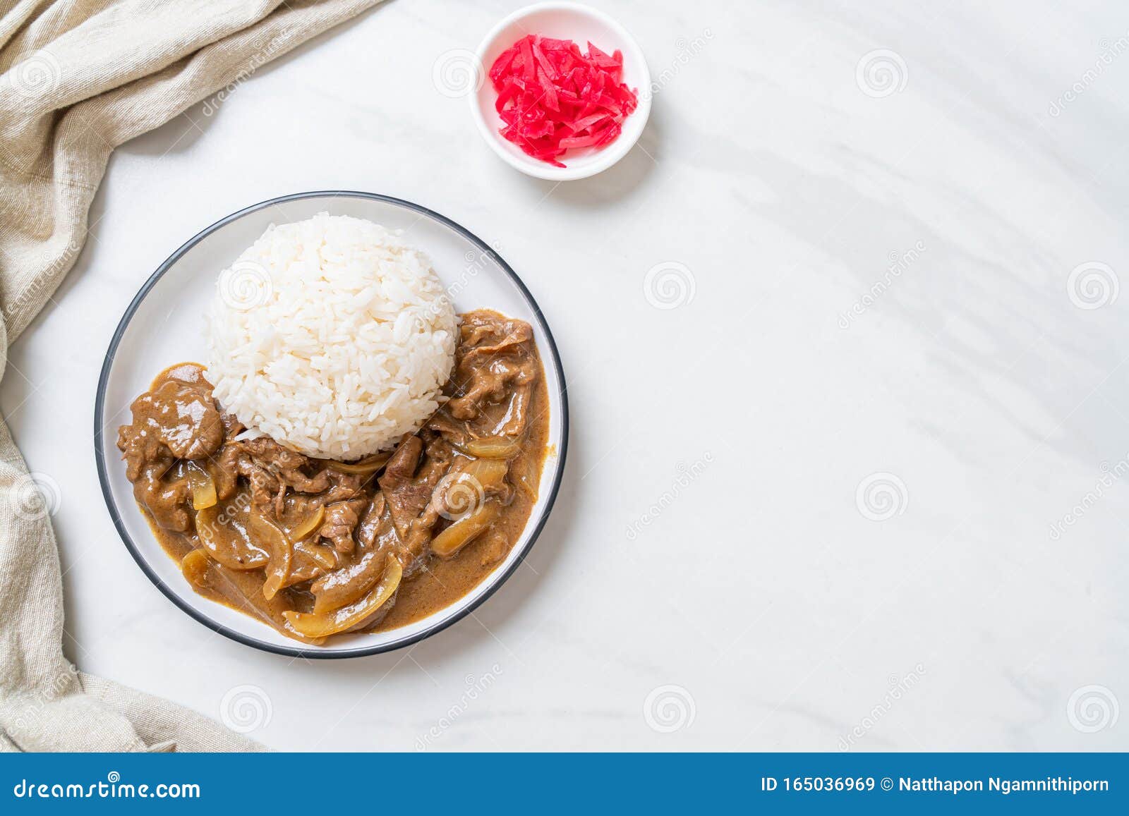 Sliced Beef Curry Rice stock image. Image of potato - 165036969