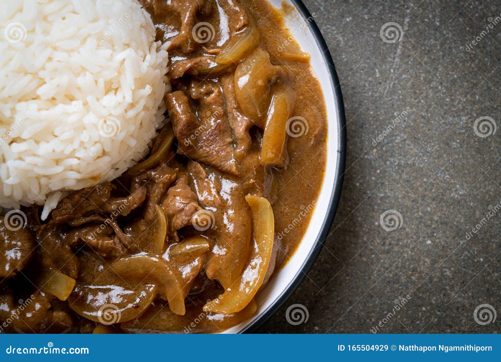 Sliced Beef Curry Rice stock image. Image of food, gourmet - 165504929