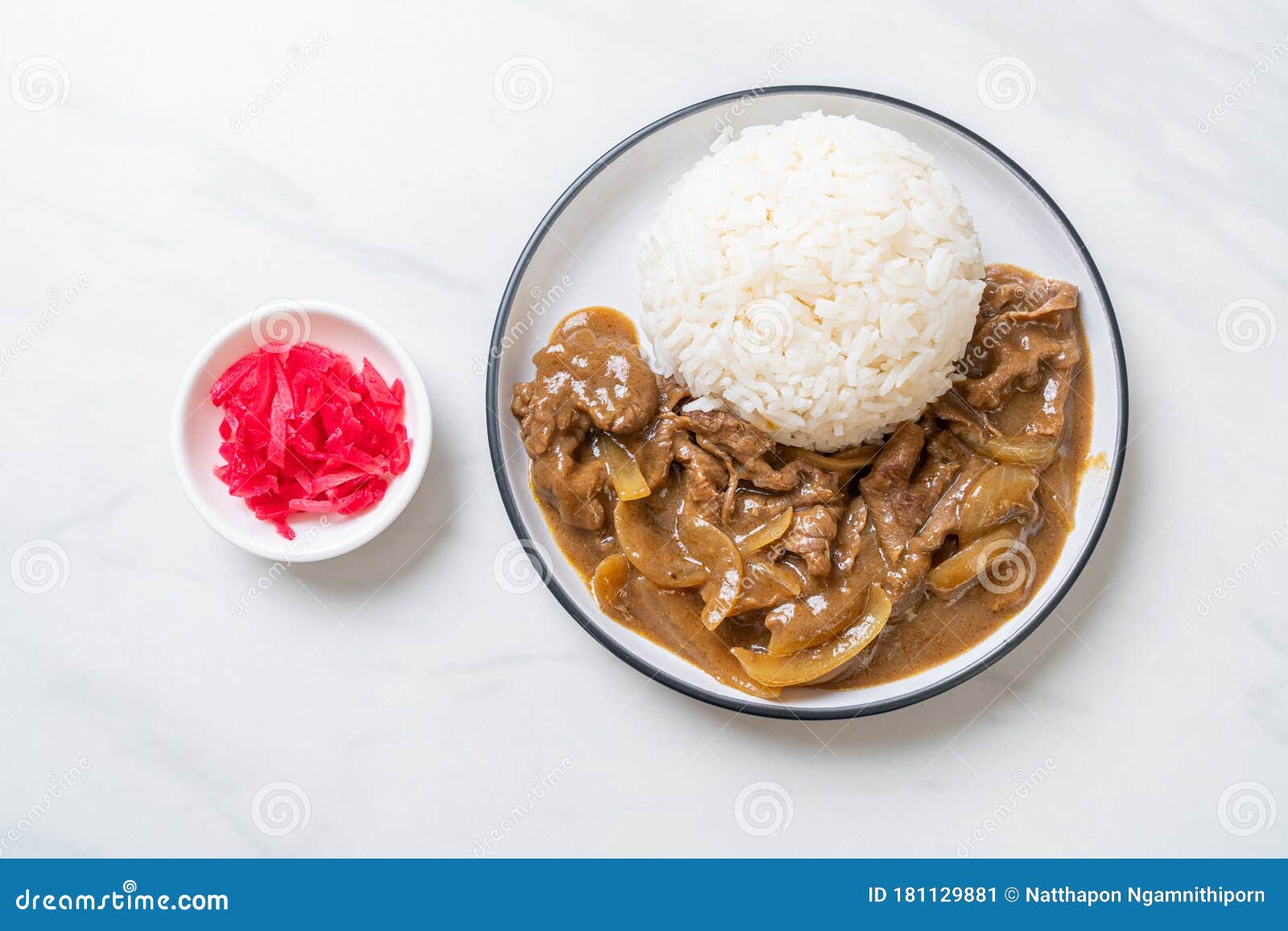Sliced Beef Curry Rice stock image. Image of rice, lunch - 181129881