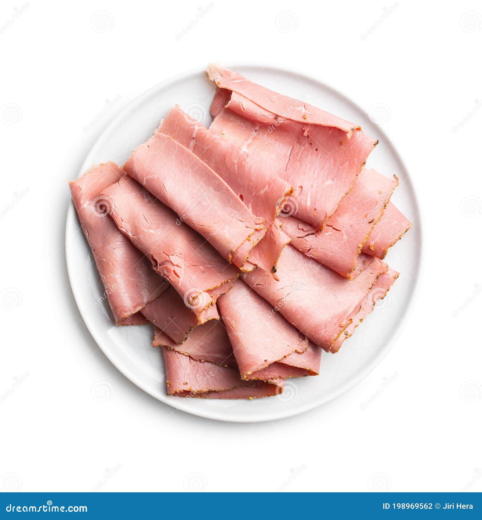 Sliced beef ham stock photo. Image of ingredient, cutting - 198969562