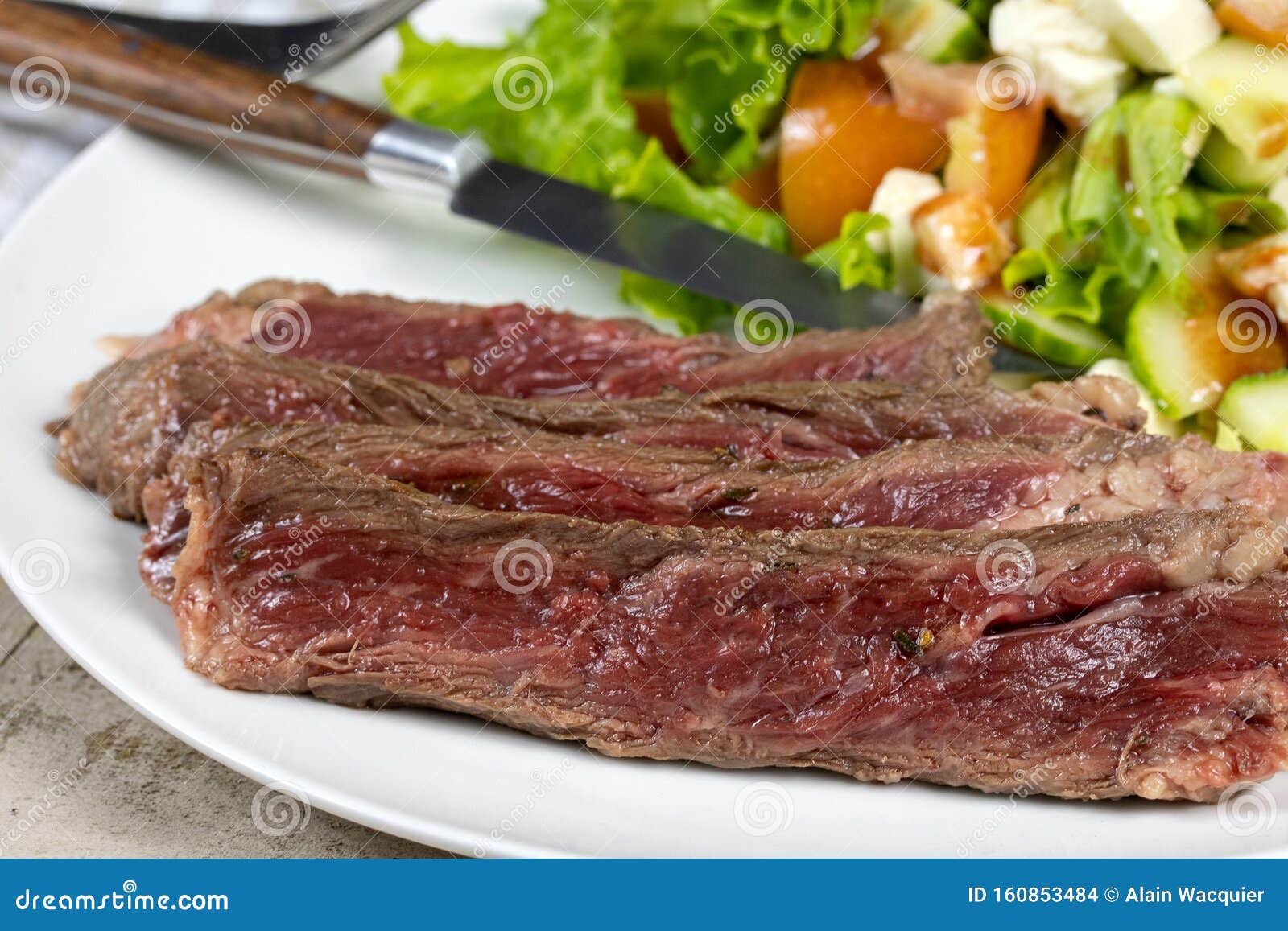 Sliced beef steak stock photo. Image of steak, meat - 160853484