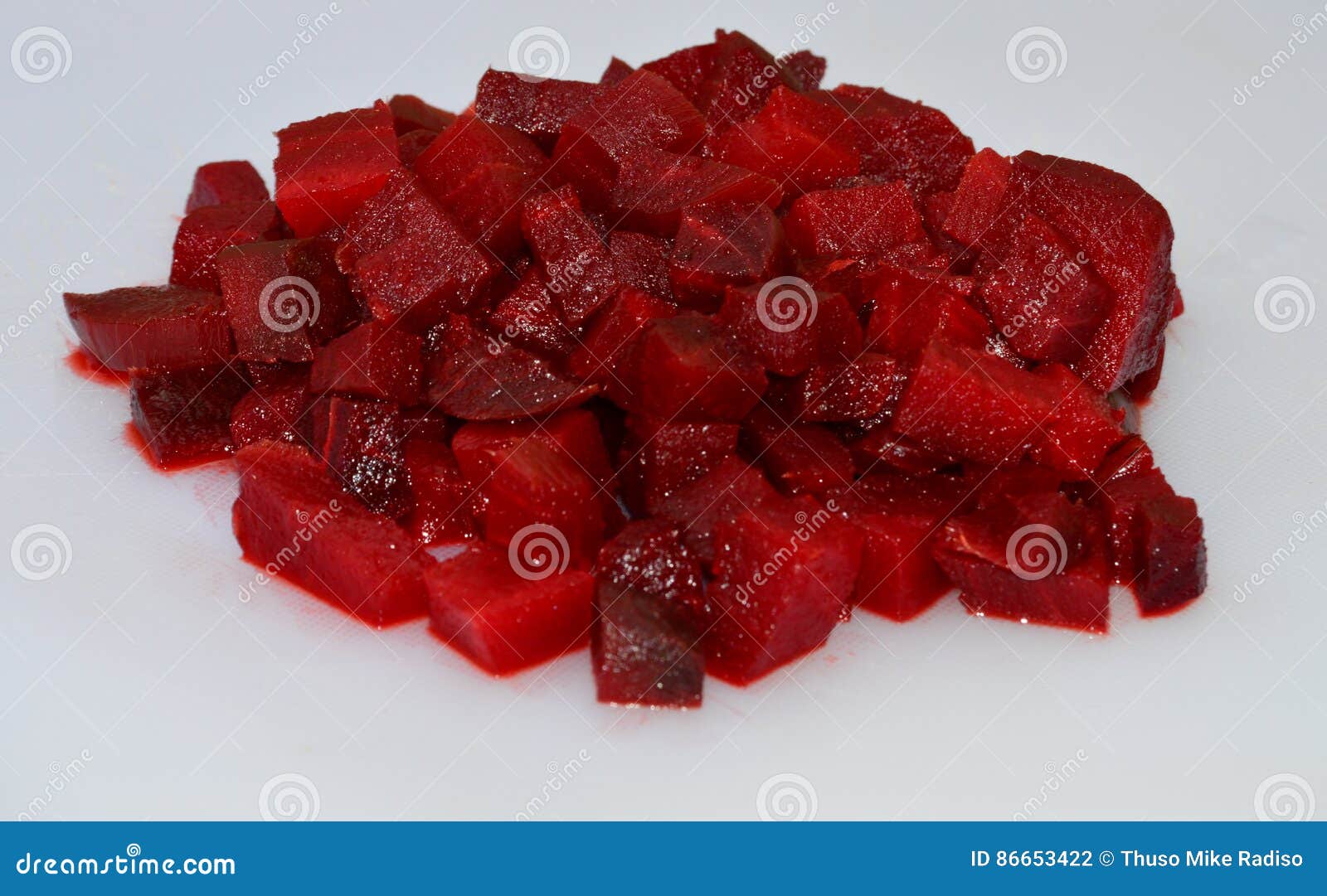 BEETROOT SLICED into CUBES stock photo. Image of beetroot - 86653422