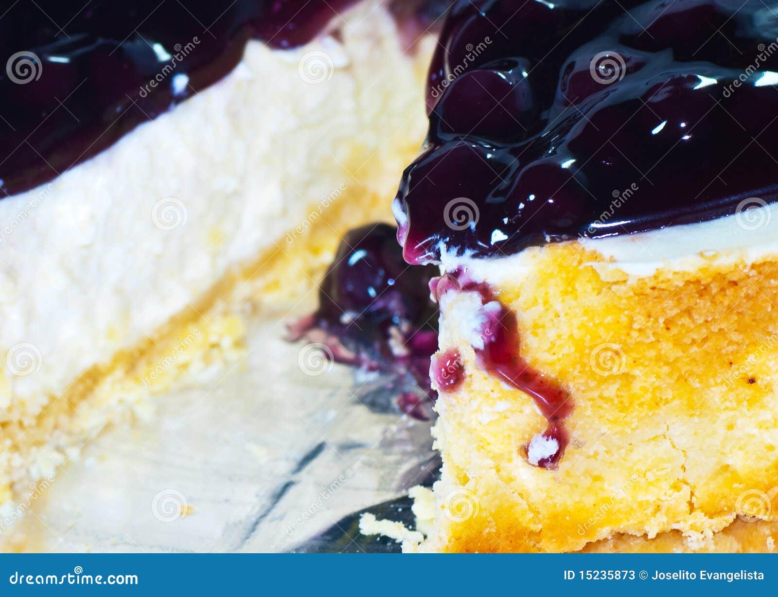 Sliced Blue Berry Cheese Cake Stock Image - Image of sweet, golden ...