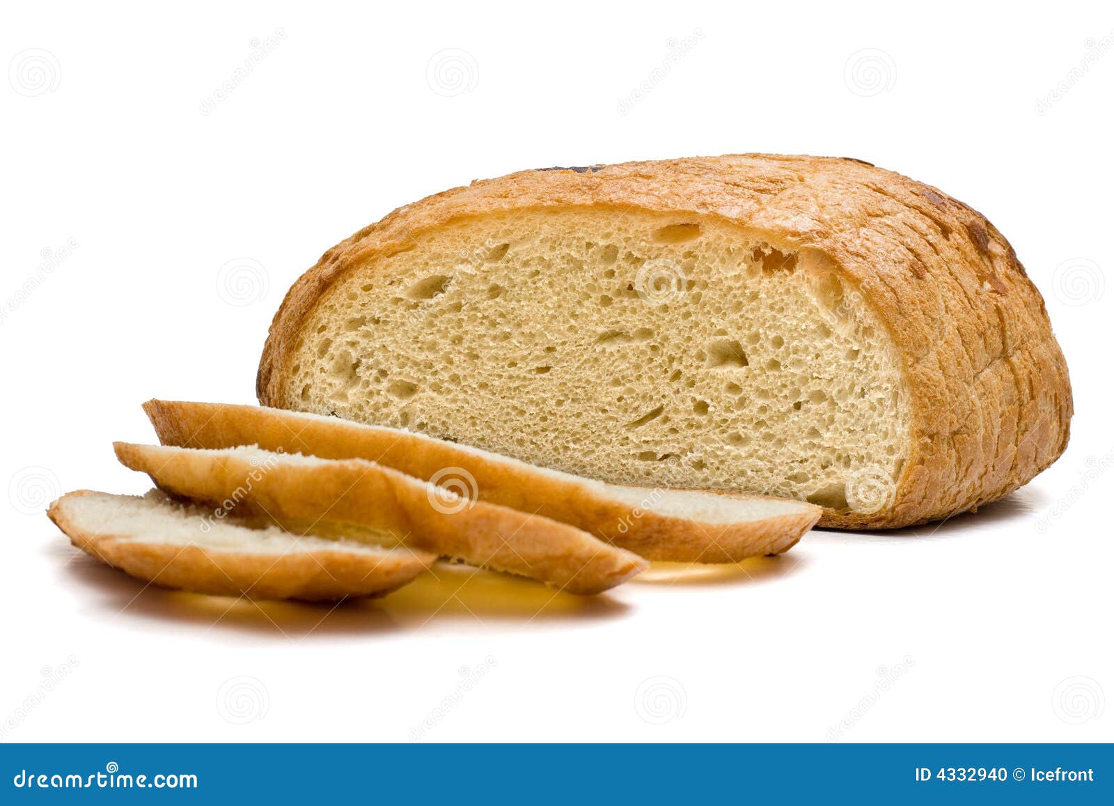 Sliced bread stock photo. Image of bakery, isolated, white - 4332940