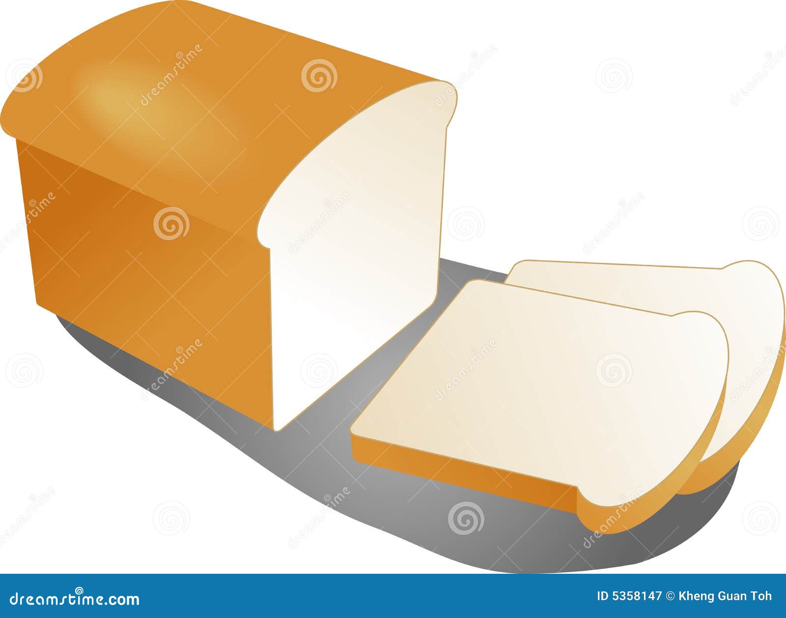Sliced bread stock vector. Illustration of vector, white - 5358147