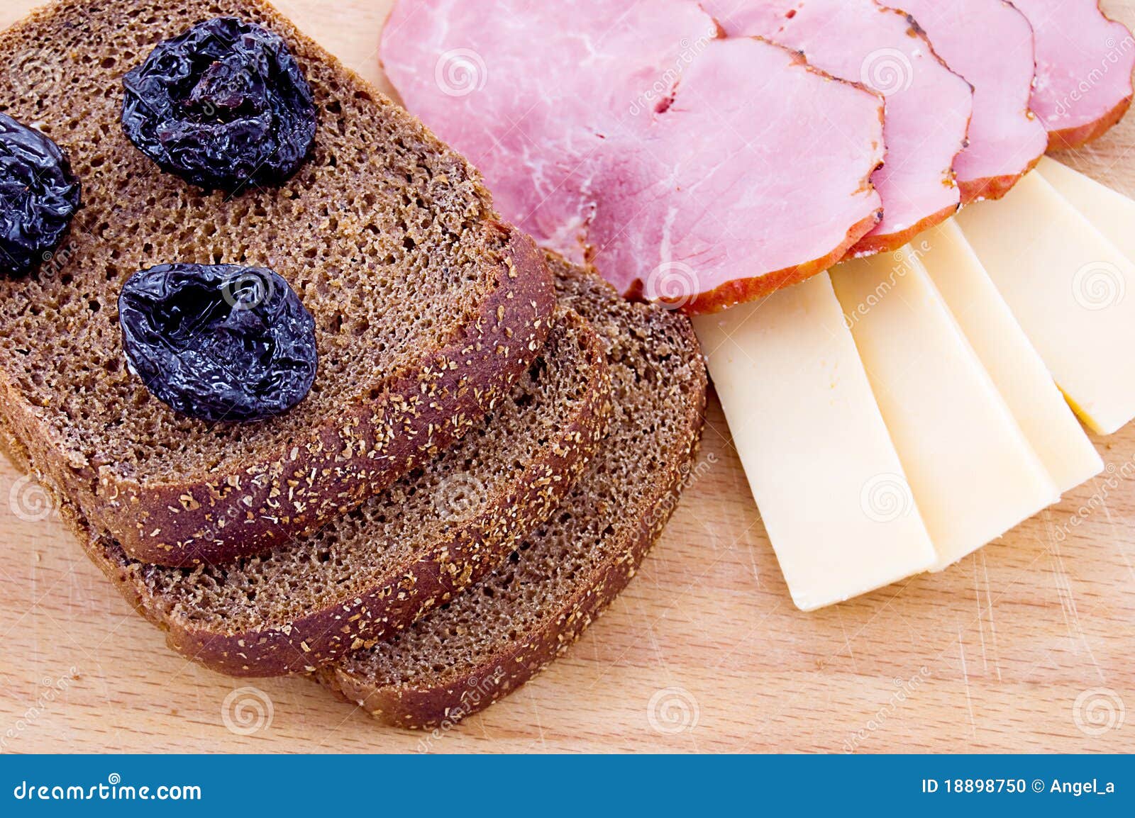Sliced Bread, Cheese and Ham Stock Photo - Image of meat, cutting: 18898750