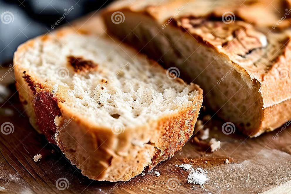 Sliced Bread Crumbs and Texture of the Crust Stock Illustration ...