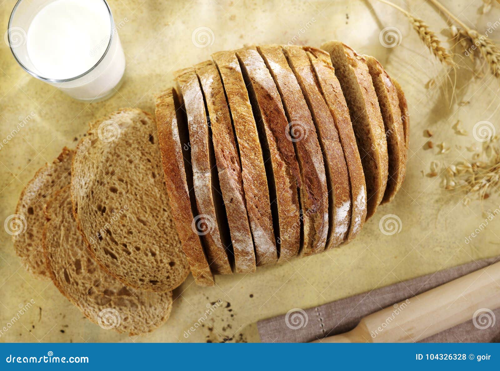 Sliced bread above stock photo. Image of french, fresh - 104326328