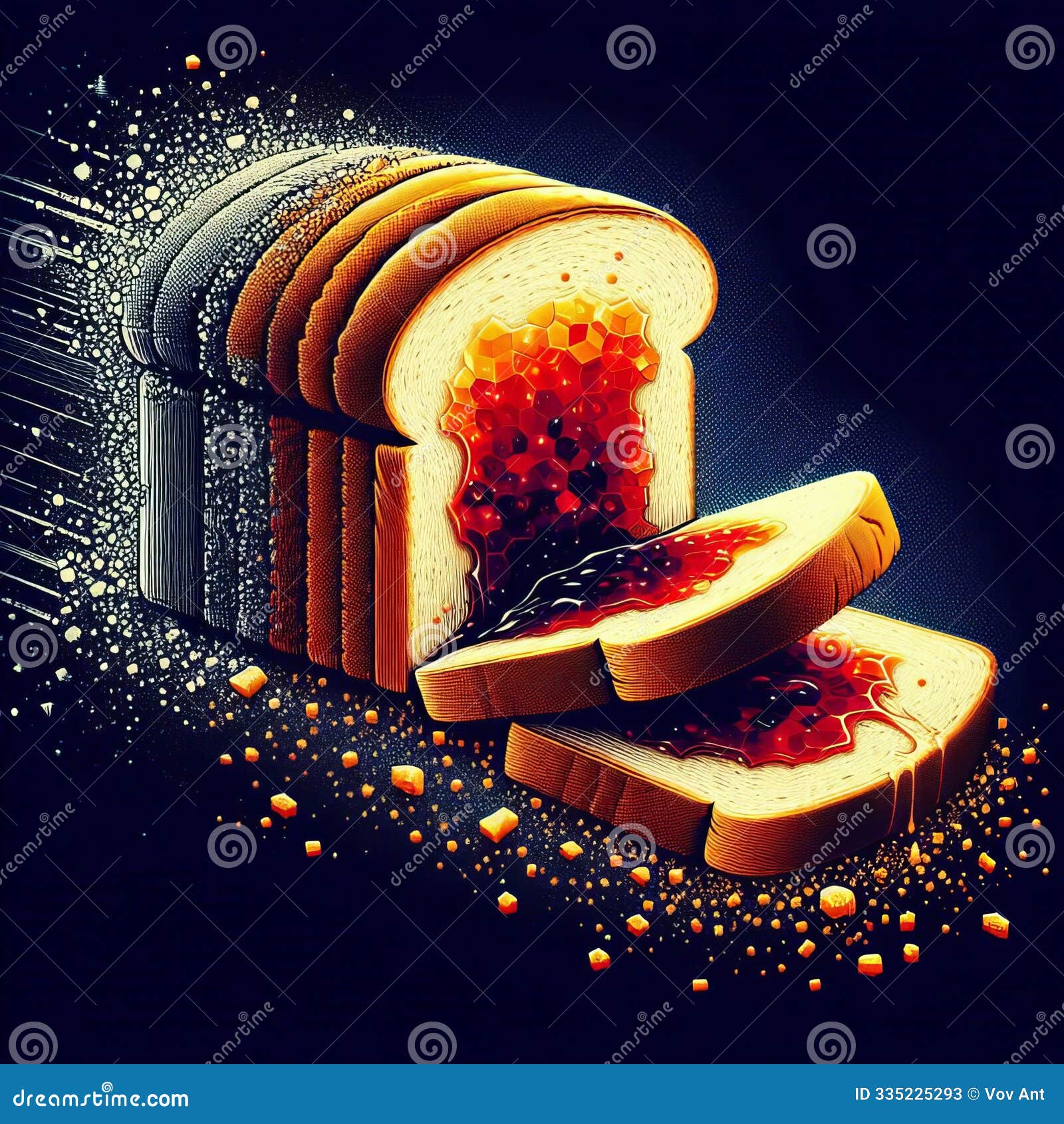 Sliced Bread with Jam All Three a Photogram of Sliced Bread Pixe Stock ...