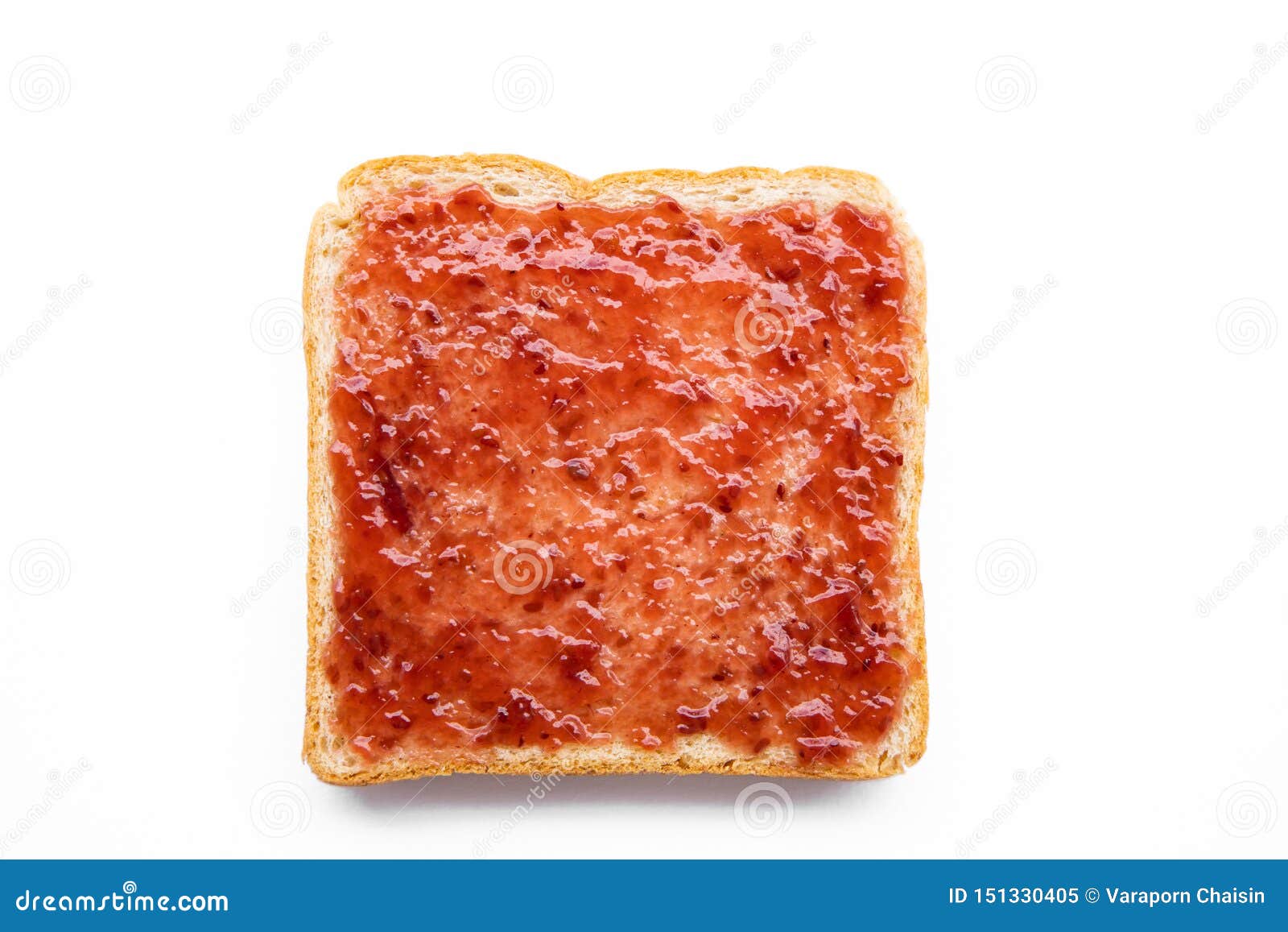 Sliced Bread with Jam Isolated on White Background Stock Image - Image ...