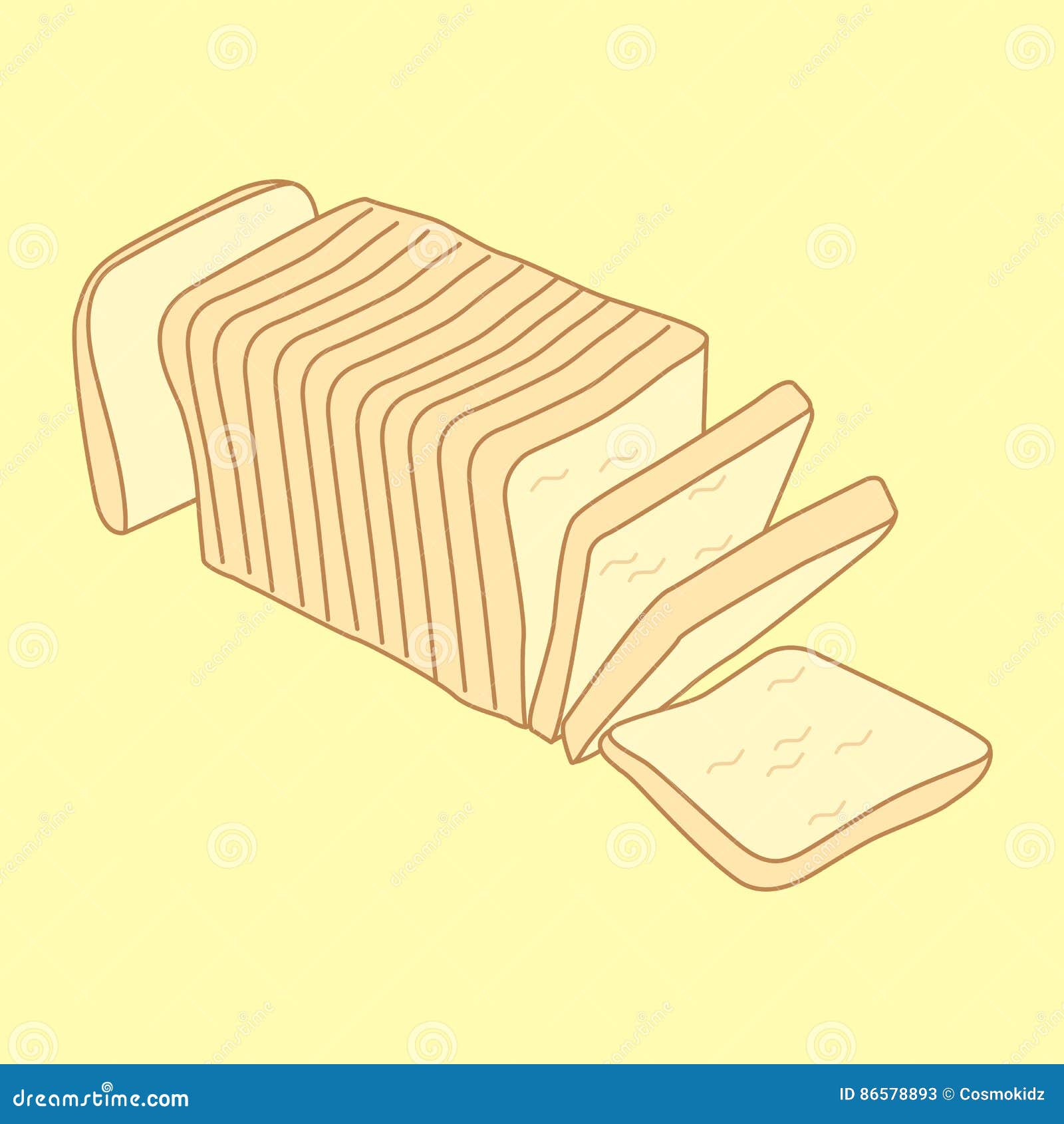 Sliced Bread Loaf, Sketch Illustration, Vector 10 EPS Stock Vector ...
