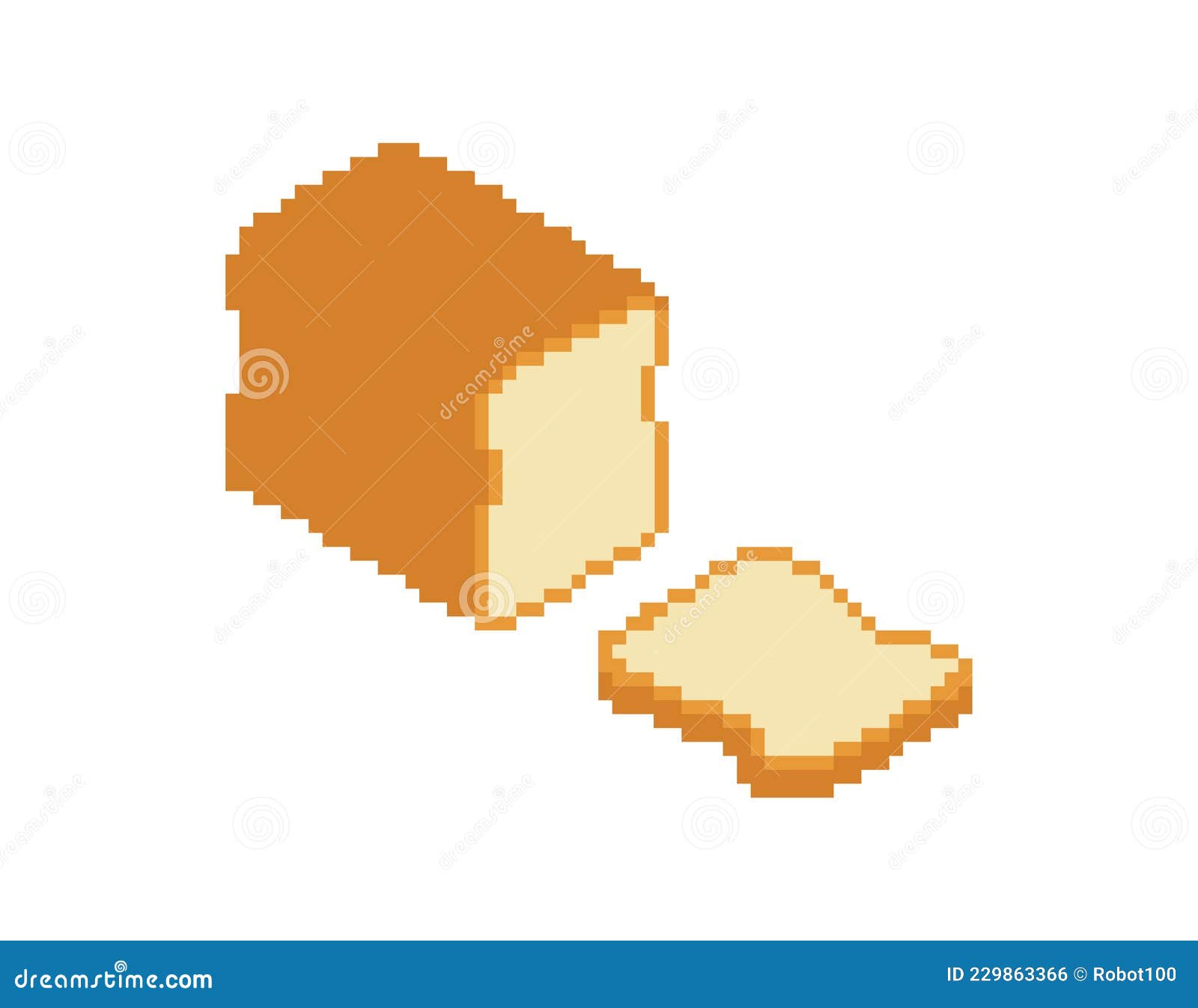 Sliced Bread Pixel Art. Pixelated Food Rooty. 8 Bit Vector Illustration ...