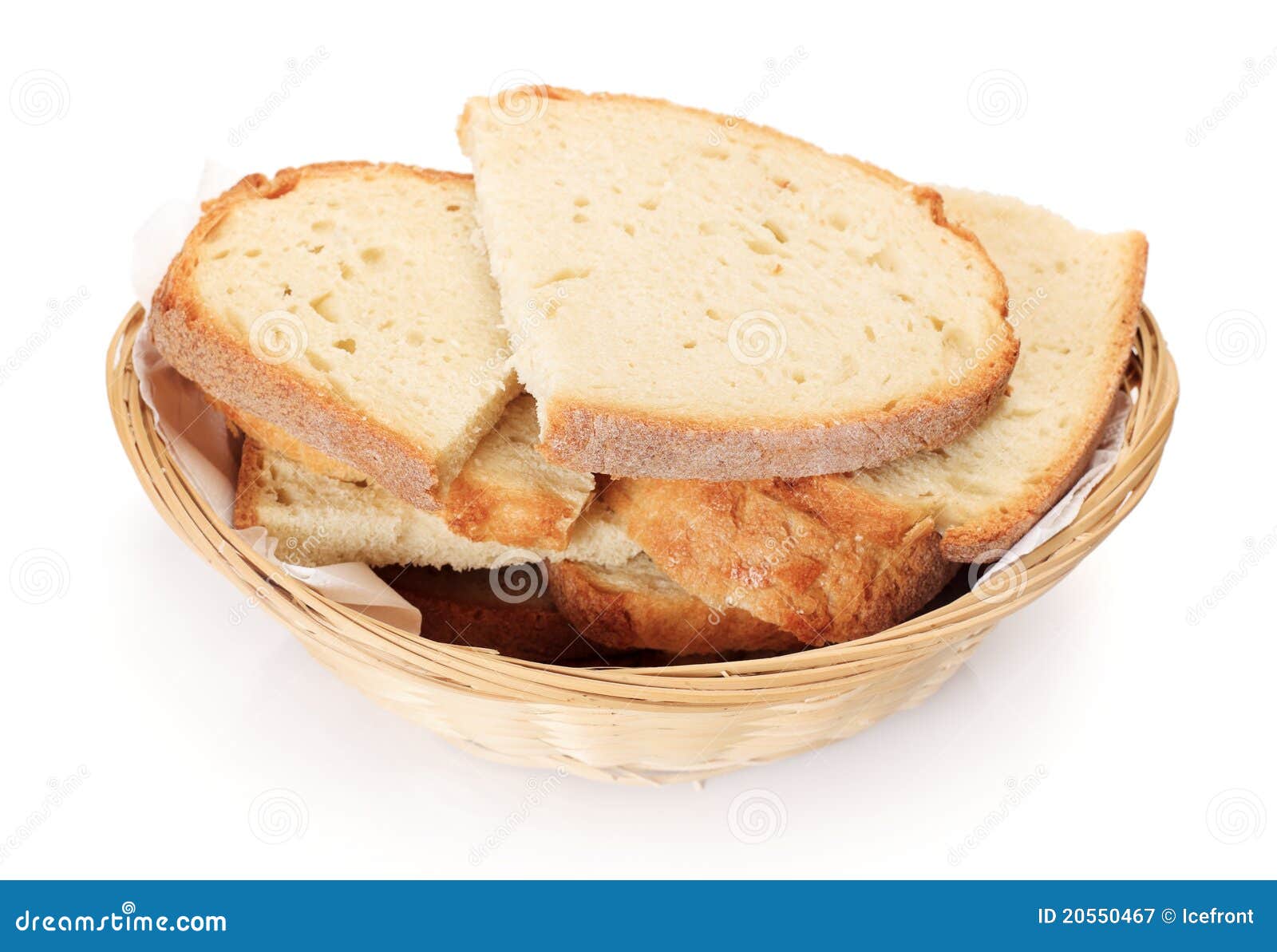 Sliced Bread in Small Basket Stock Image - Image of food, stacked: 20550467