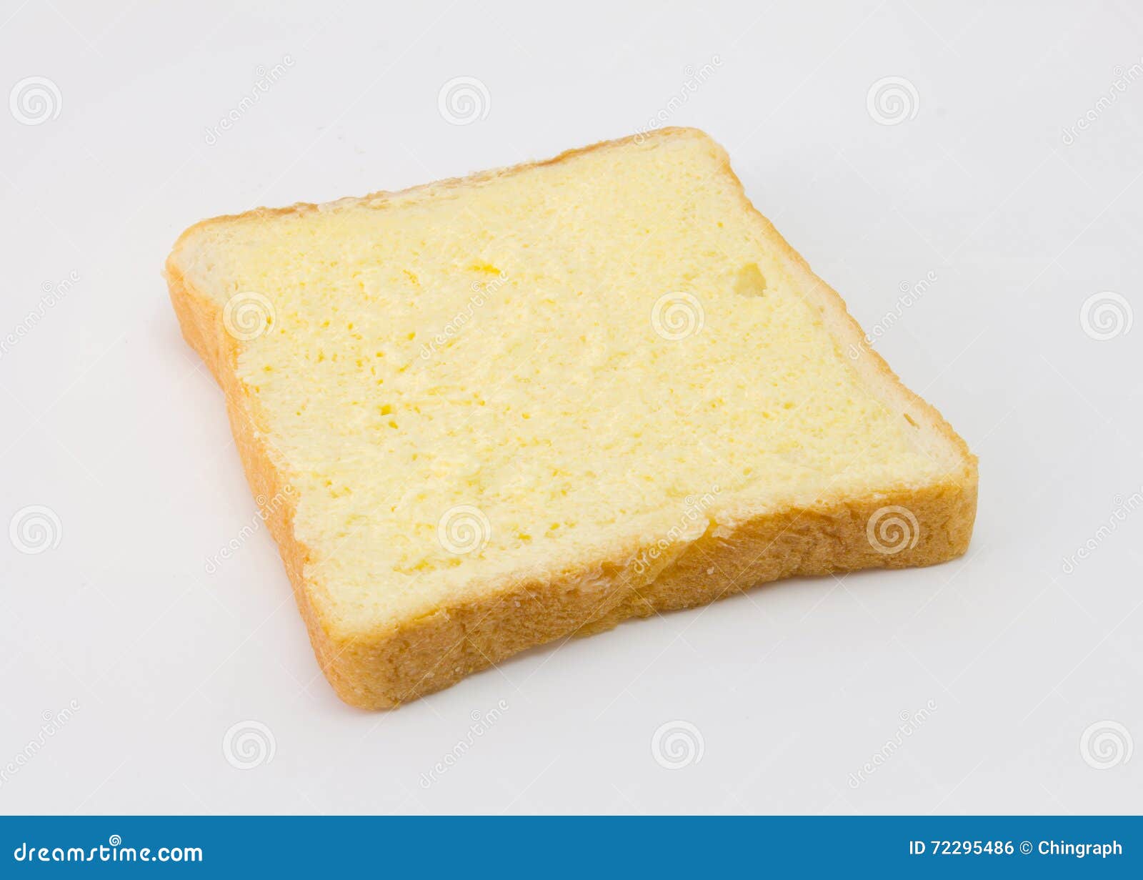 Sliced Bread with Sugar and Butter on Top Isolated on White Stock Photo ...