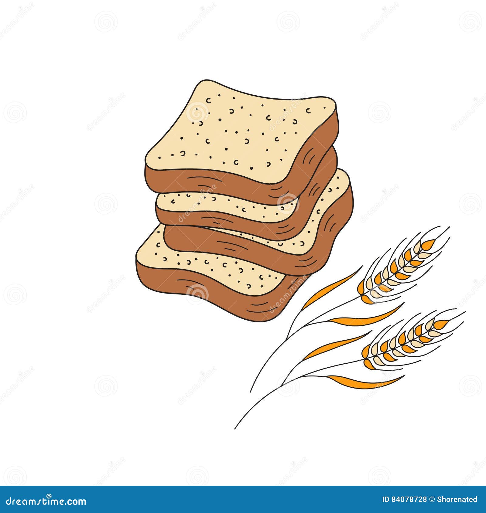 Sliced Bread Vector Illustration. Stock Vector - Illustration of object ...