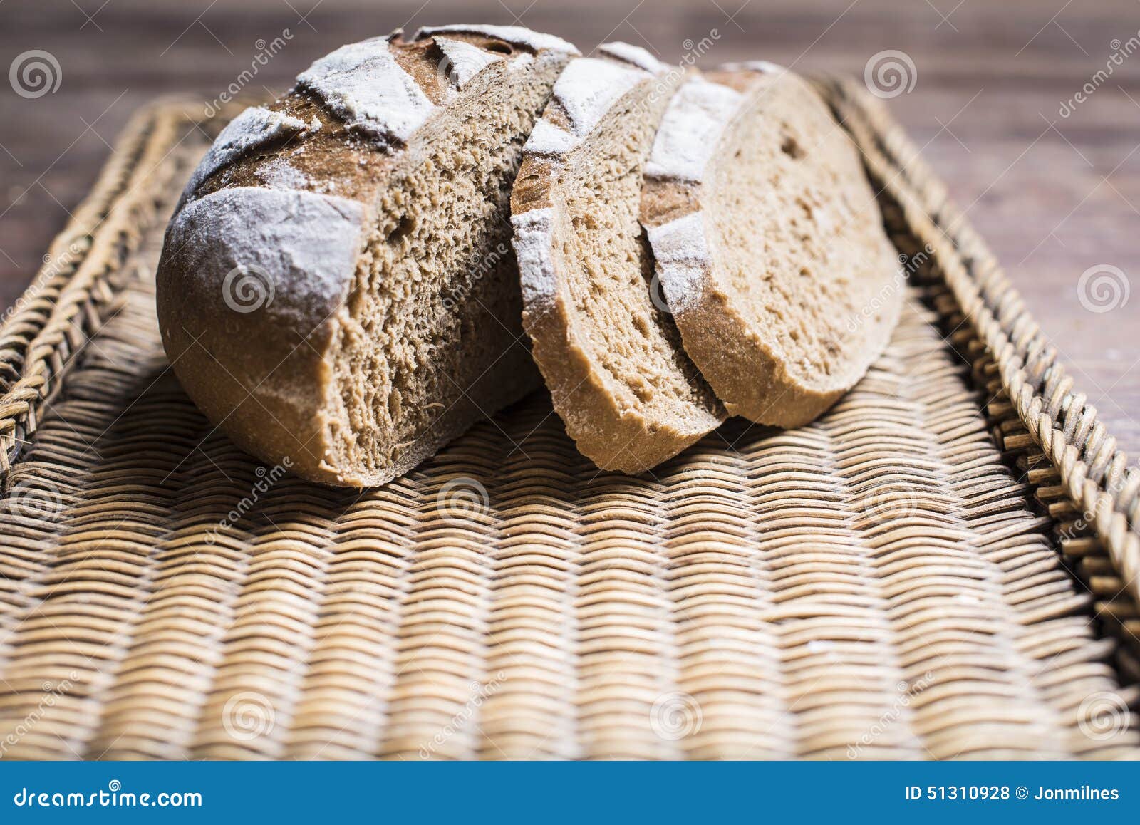 Sliced brown bread stock photo. Image of goods, baguette - 51310928