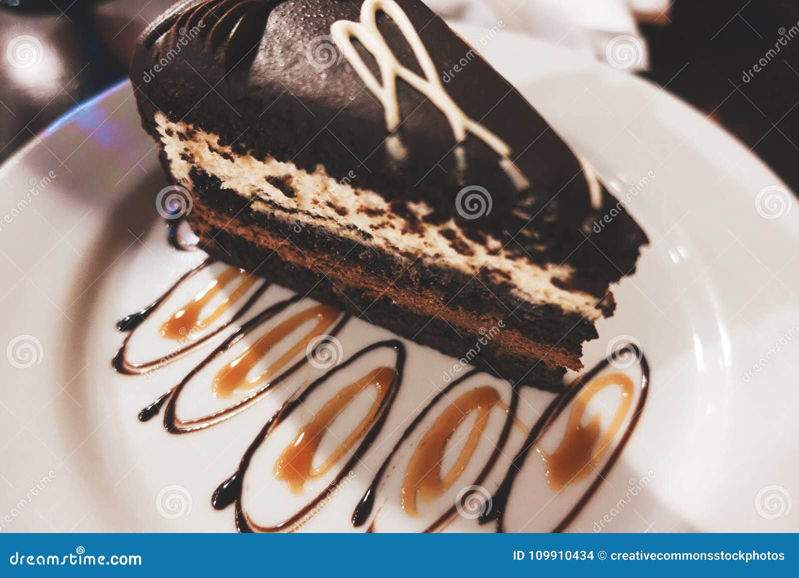 Sliced Cake On Plate Picture. Image: 109910434