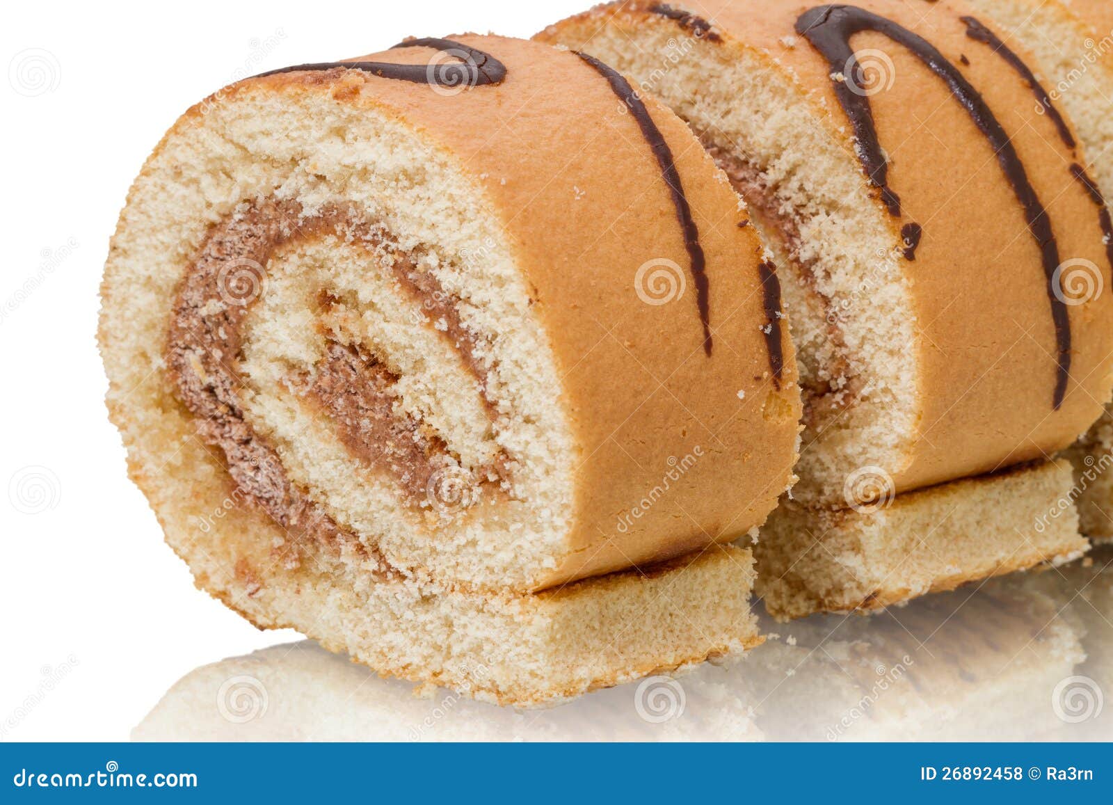 Sliced cake roll close-up stock photo. Image of dessert - 26892458