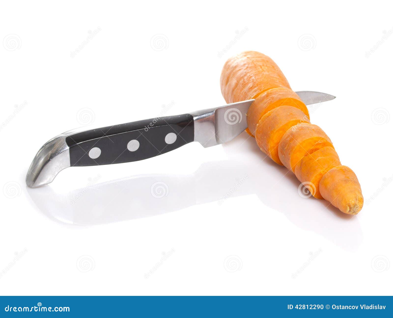 Sliced Carrot With Knife Isolated Royalty-Free Stock Image ...