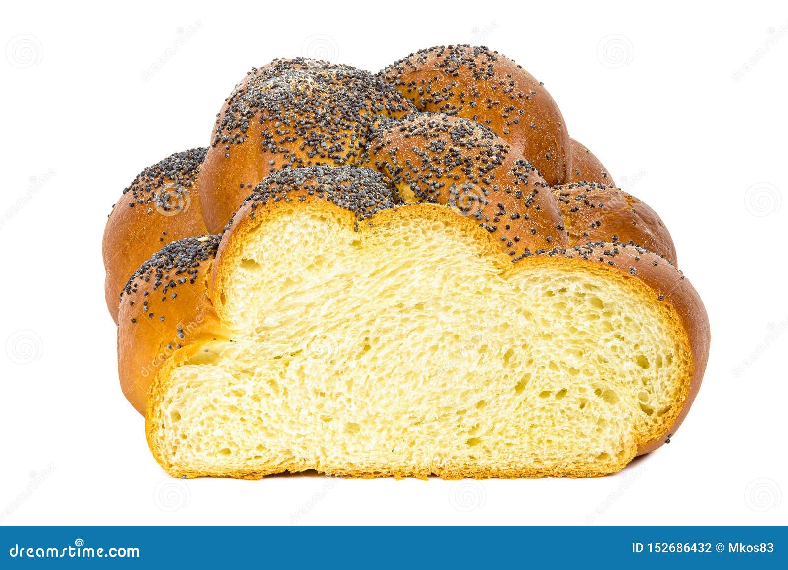 Sliced Challah Bread on White Background Stock Photo - Image of ...