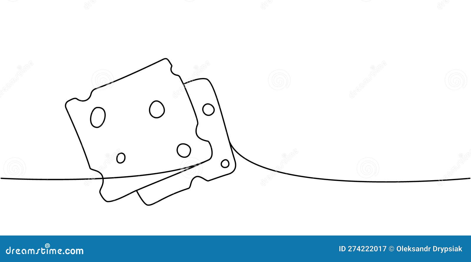 Sliced Cheese One Line Continuous Drawing. Cheese Products Continuous ...