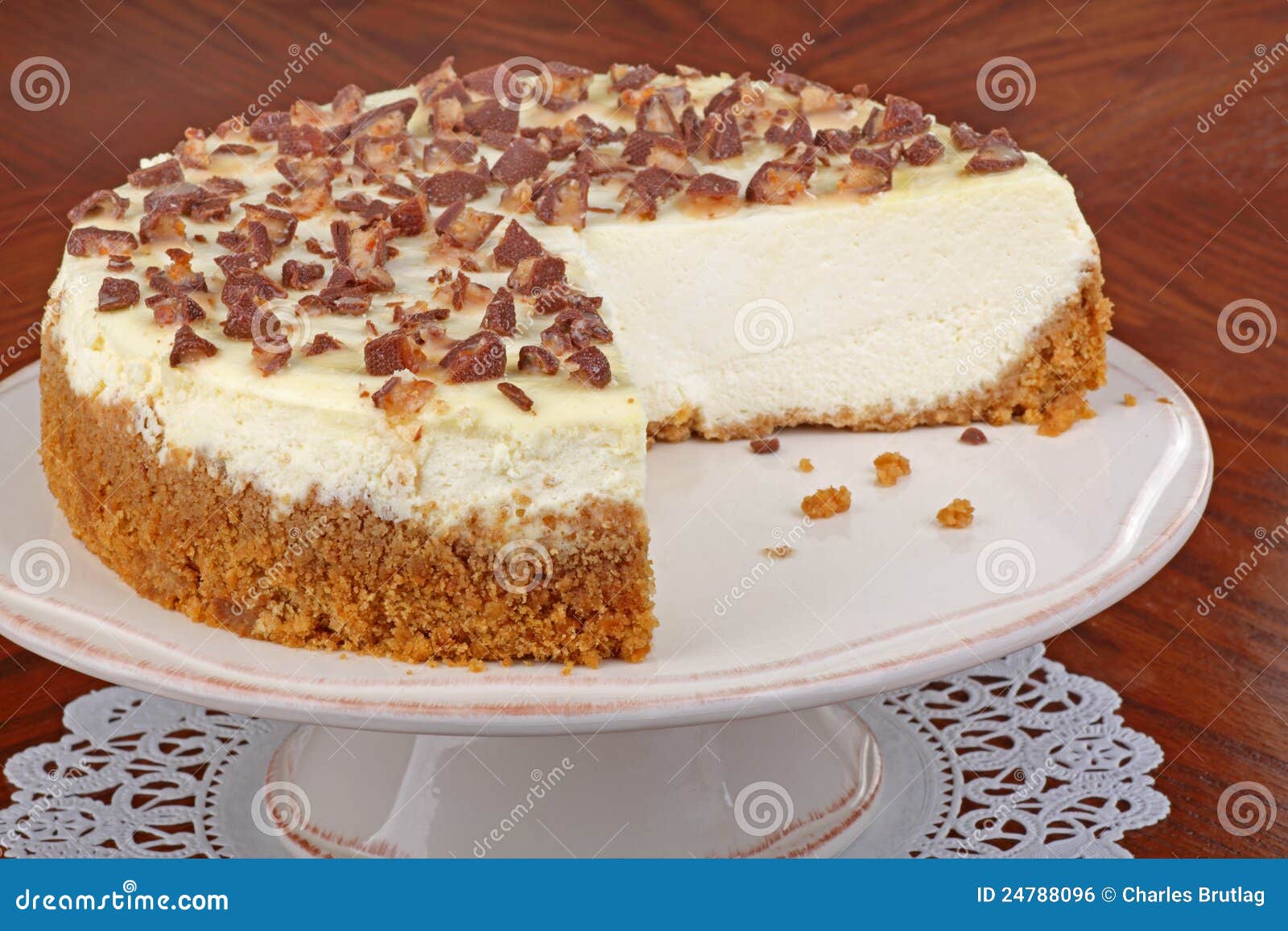 Sliced Cheesecake stock photo. Image of platter, treat - 24788096