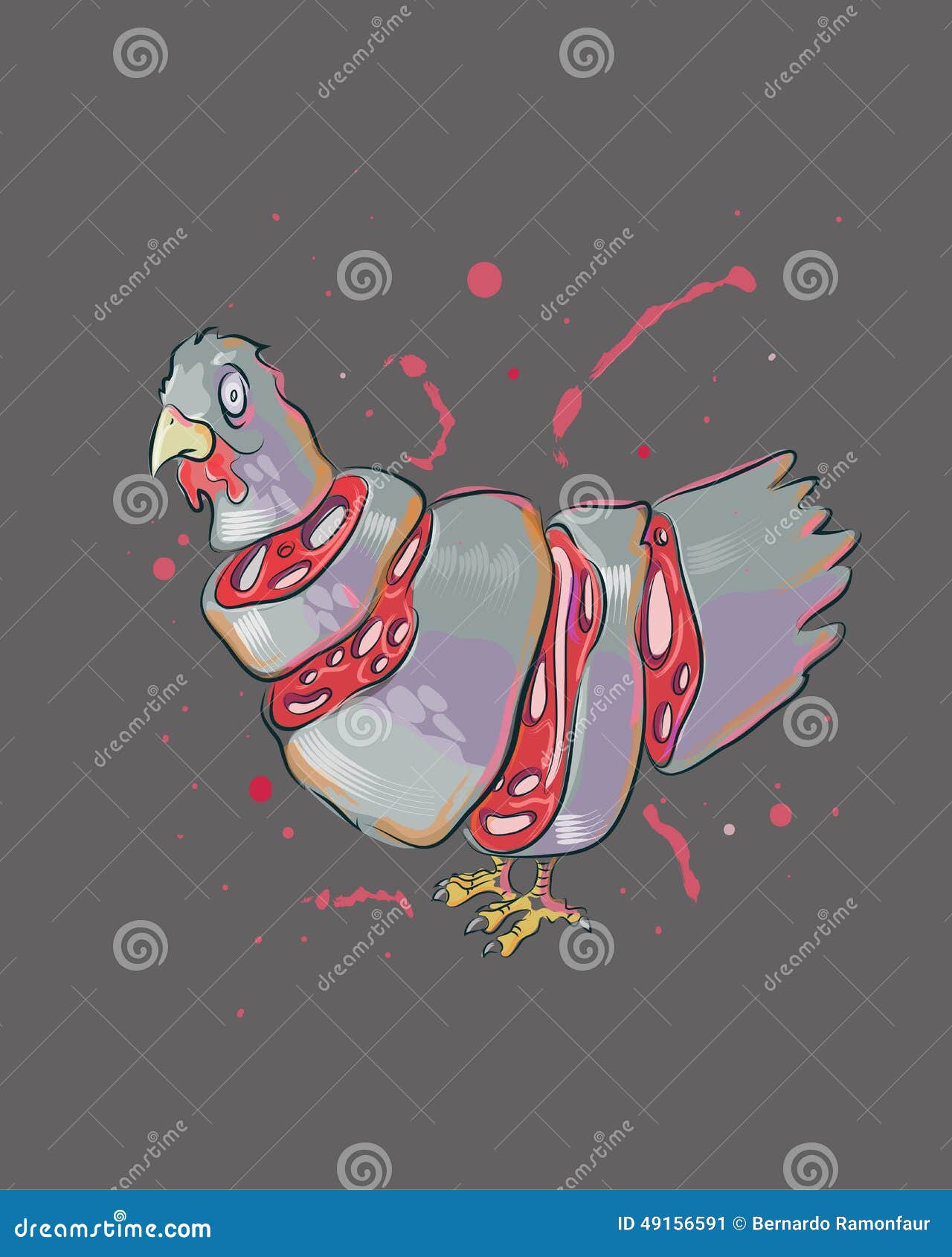 Sliced chicken stock vector. Illustration of cartoon - 49156591