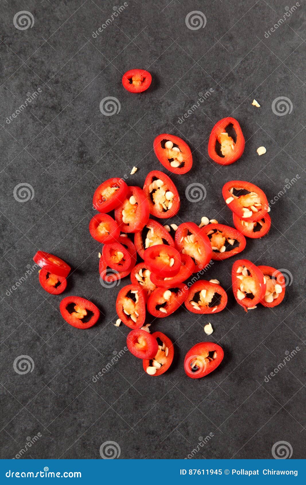 Sliced chilli on the table stock image. Image of pepper - 87611945