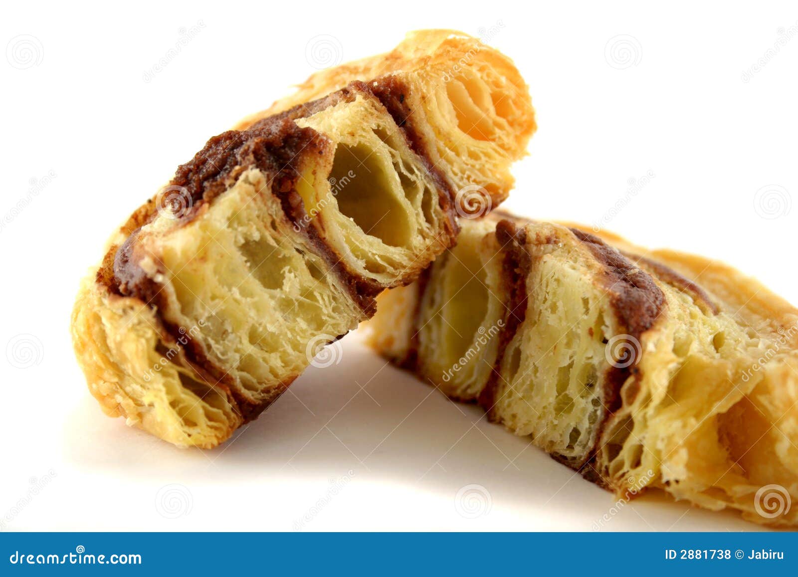 Sliced Chocolate Danish Pastry Stock Photo - Image of calories, rounded ...