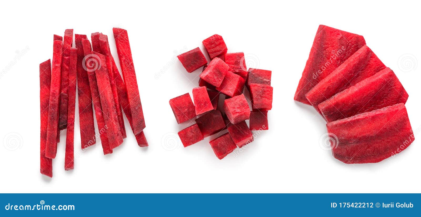 Sliced and Chopped Beetroot on White Background Stock Photo - Image of ...