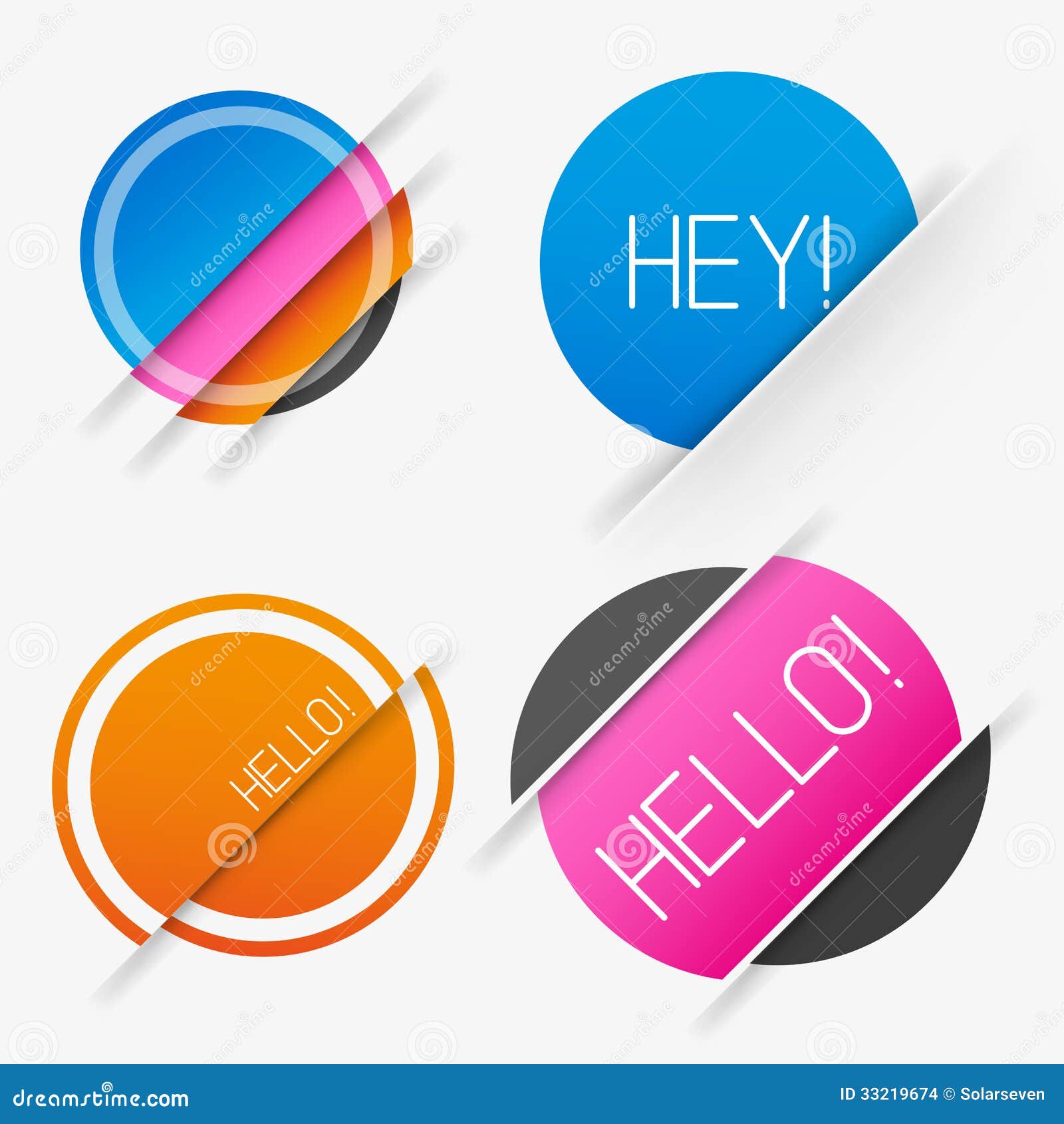 Sliced Circle Vector Elements Stock Vector - Illustration of tabs ...