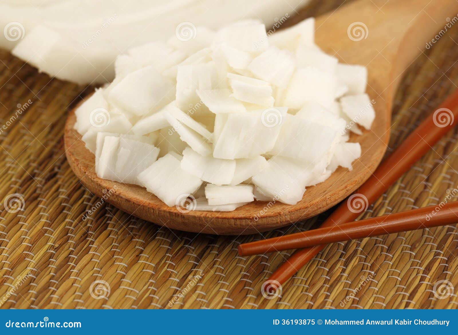 Sliced Coconut with Chopstick Stock Image - Image of coco, clay: 36193875