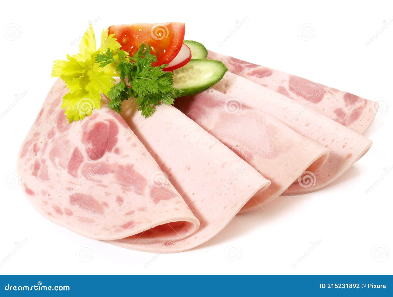 Sliced Cold Meat - Aufschnitt - Isolated on White Background Stock ...