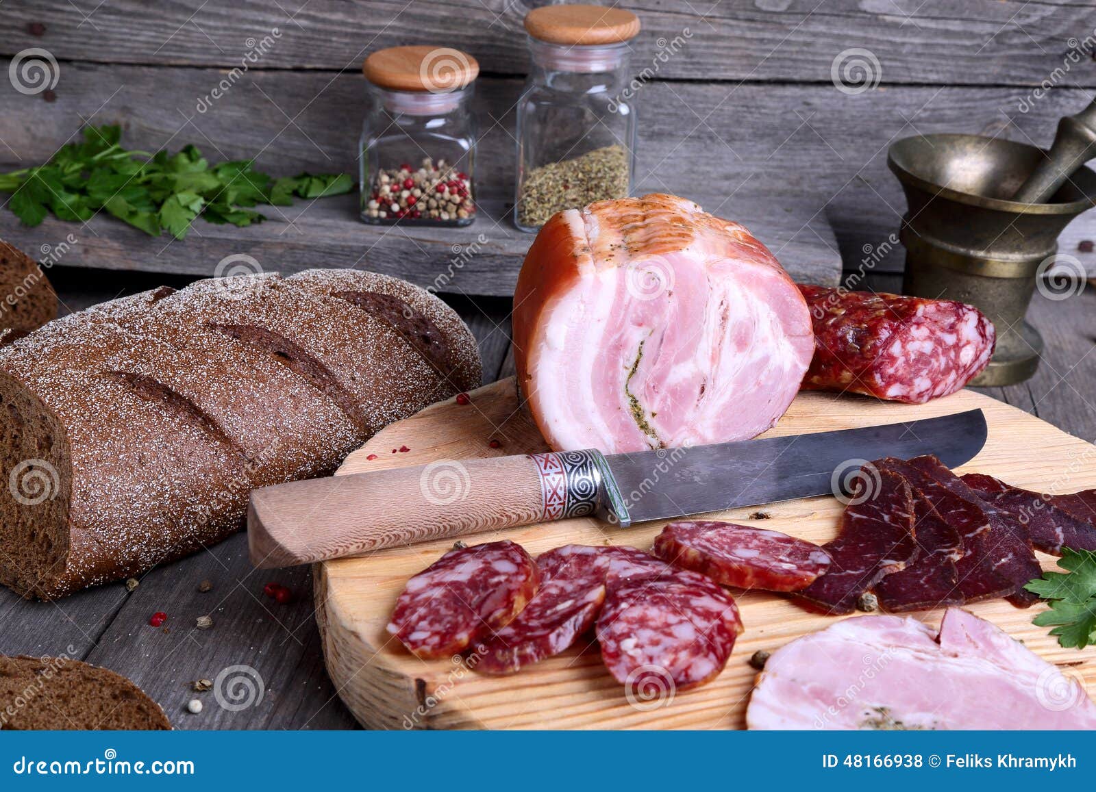 Sliced cold meats stock photo. Image of italy, board - 48166938