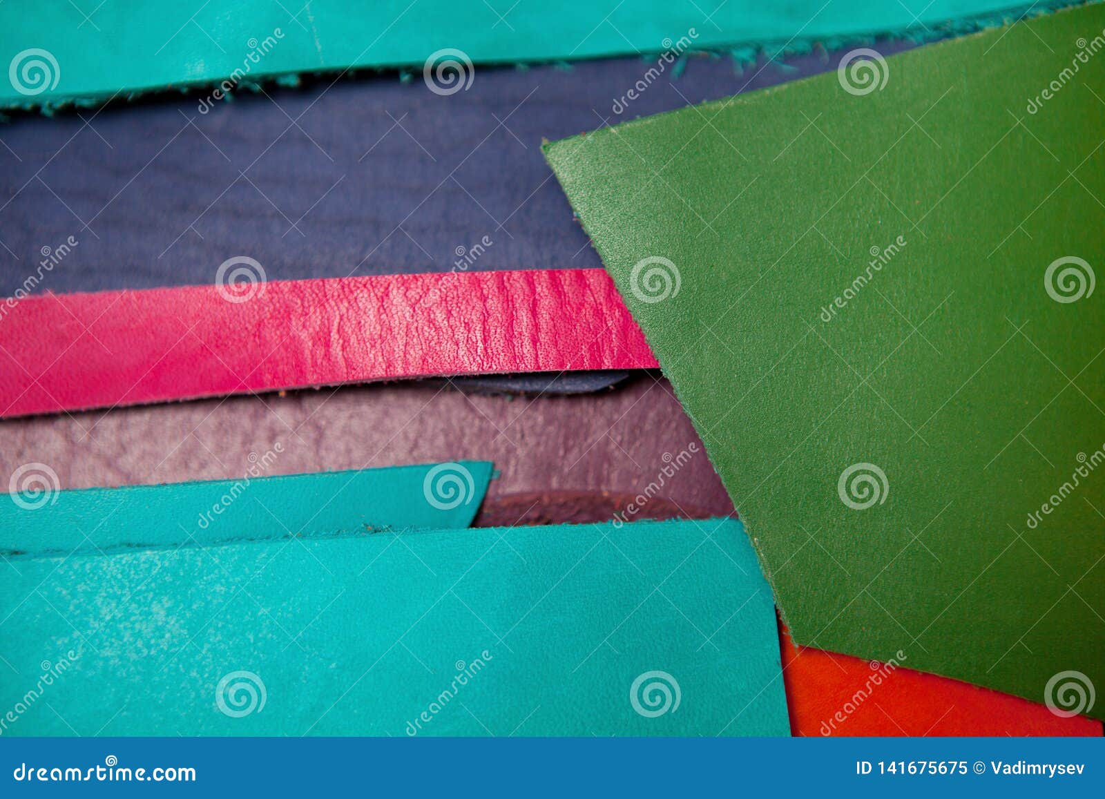 Sliced Leather Strips. Colorful Background and Texture. Stock Image ...