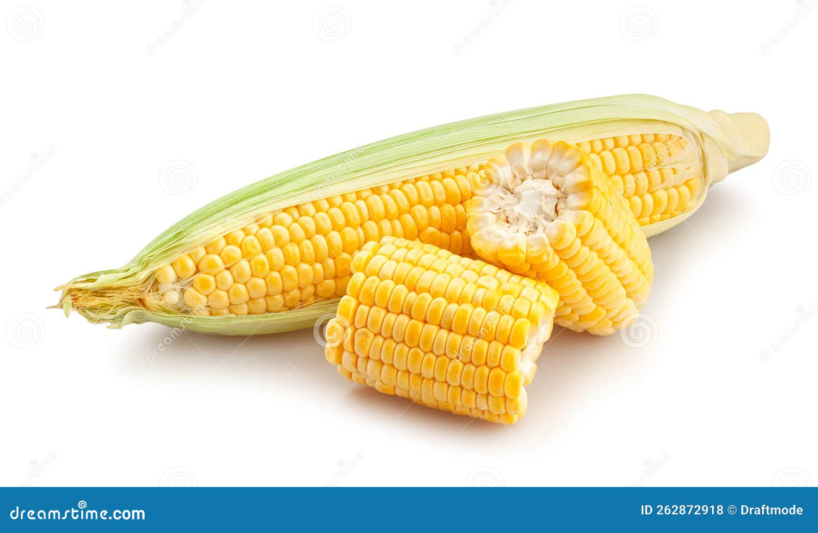 Sliced corn stock photo. Image of slices, sliced, white - 262872918