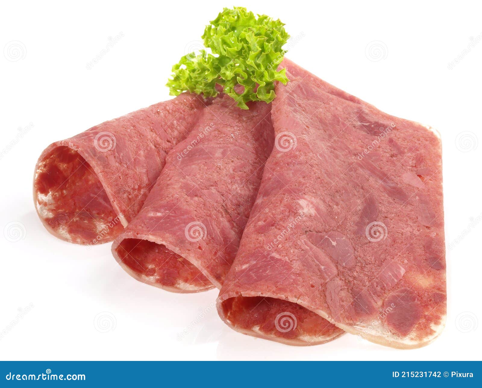Sliced Corned Beef - Isolated on White Background Stock Photo - Image ...