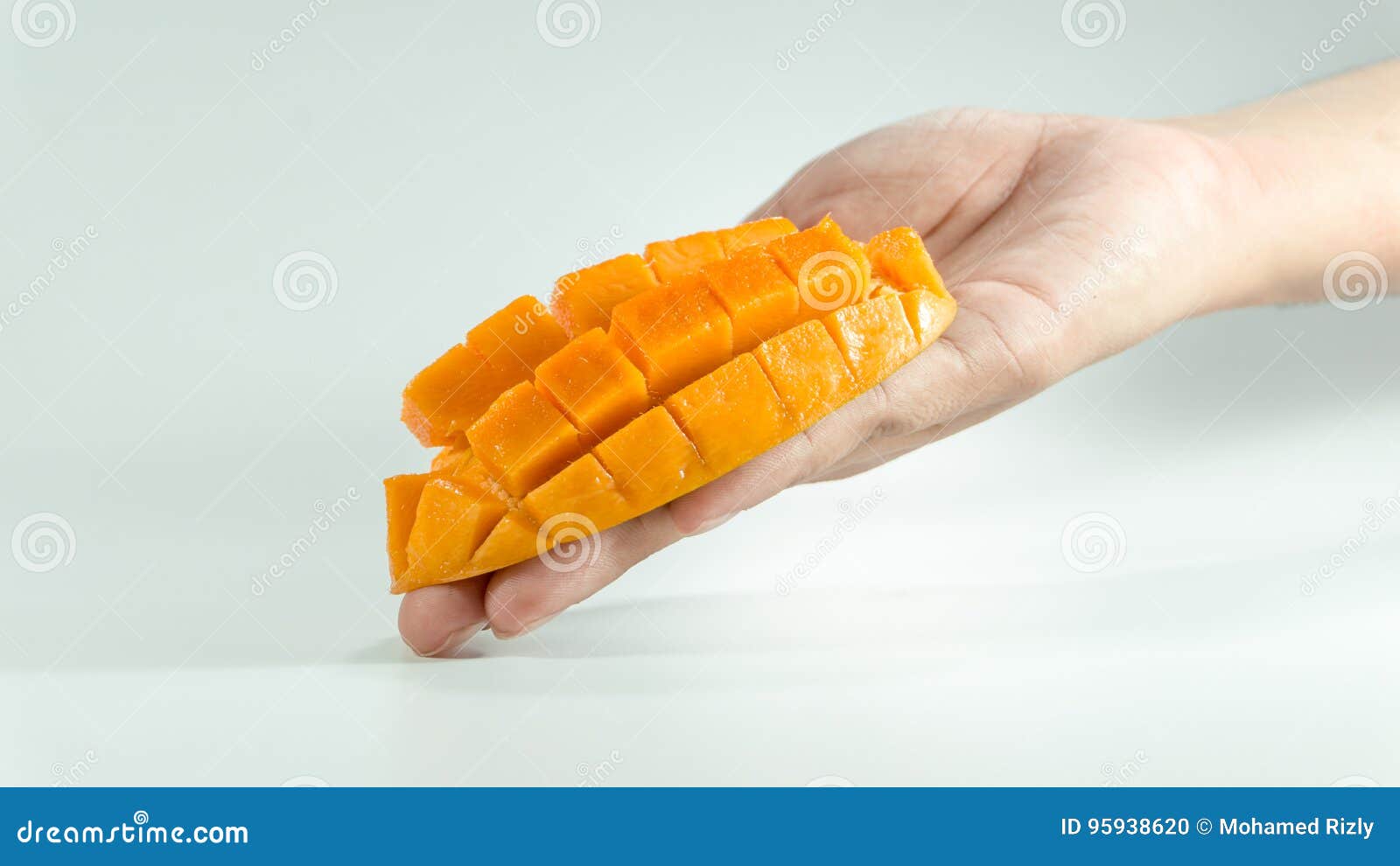 Sliced Cube of Fresh Mango on Hand. Stock Photo - Image of family ... Sliced Cube of Fresh Mango on Hand. Stock Photo - Image of family ...