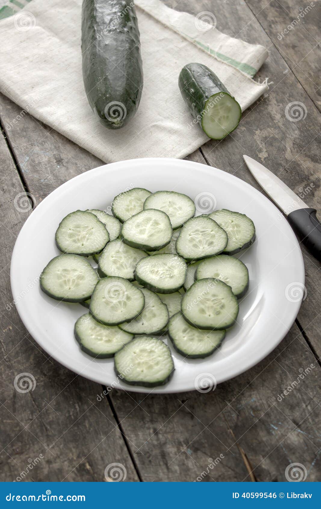 Sliced cucumber stock photo. Image of vegetarian, single - 40599546