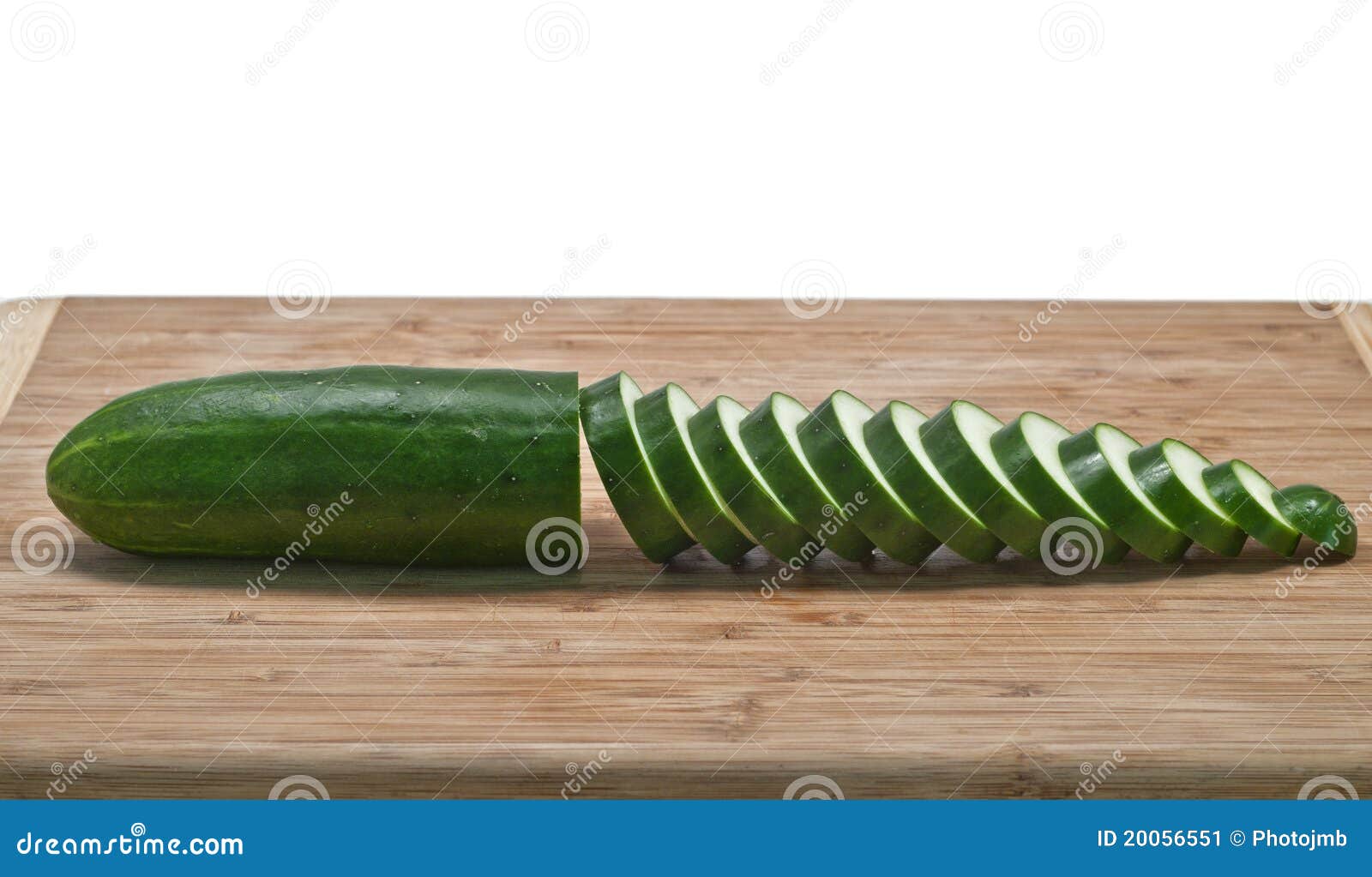 Sliced Cucumber Horizontal on Cutting Board Stock Image - Image of ...