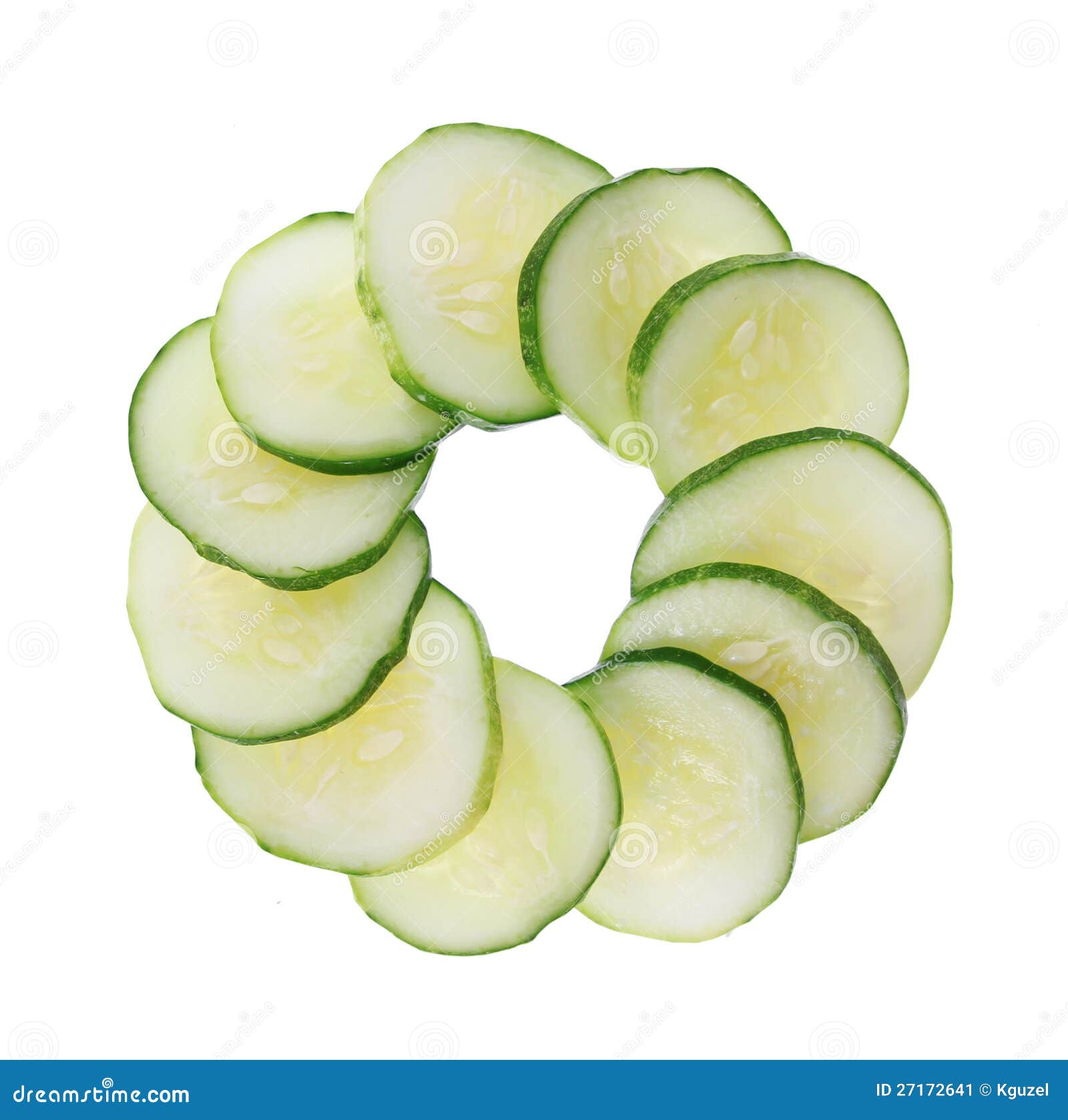 Sliced Cucumber Isolated on White Stock Image - Image of eating, circle ...