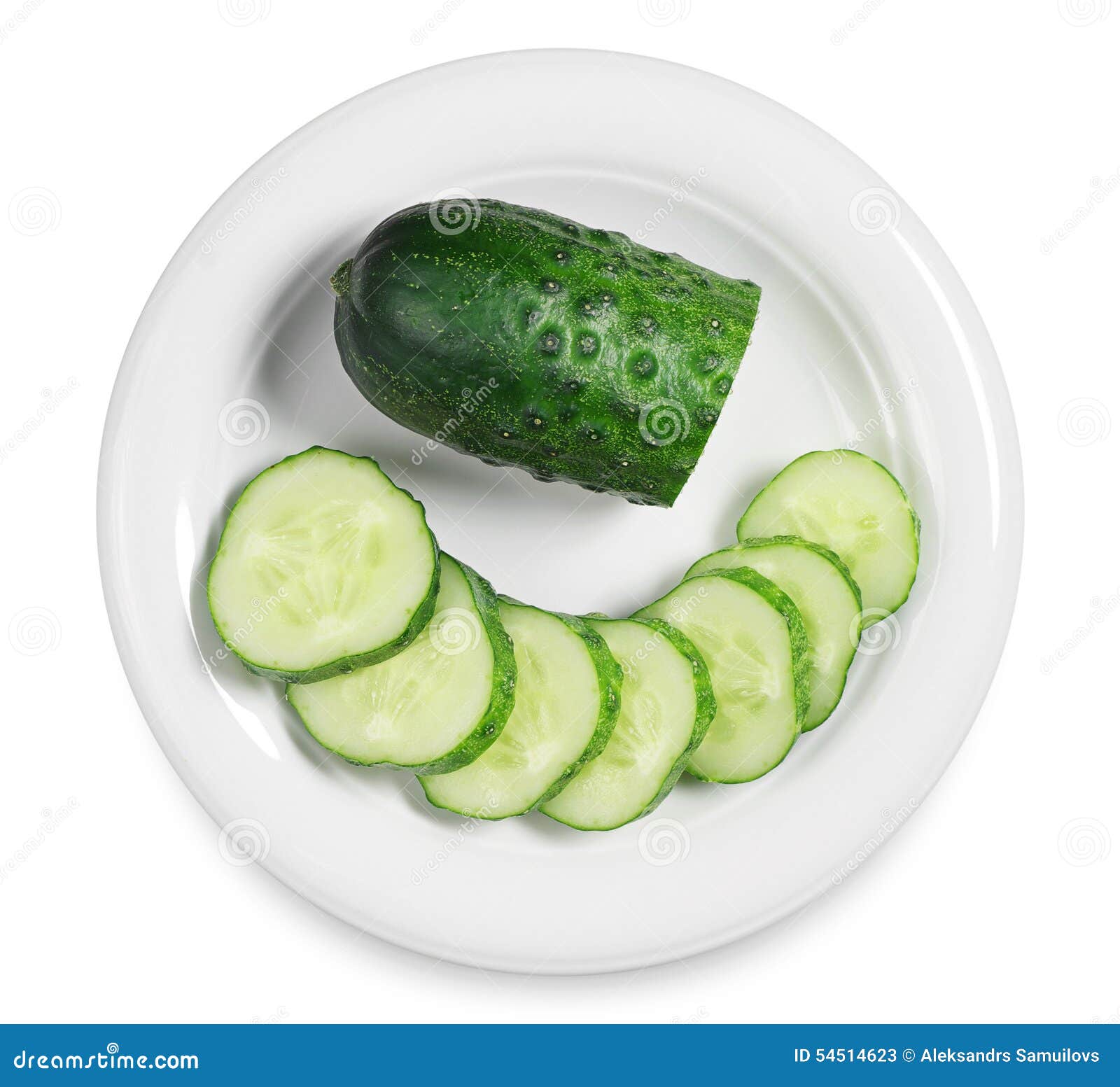 Sliced cucumber in plate stock image. Image of fresh - 54514623
