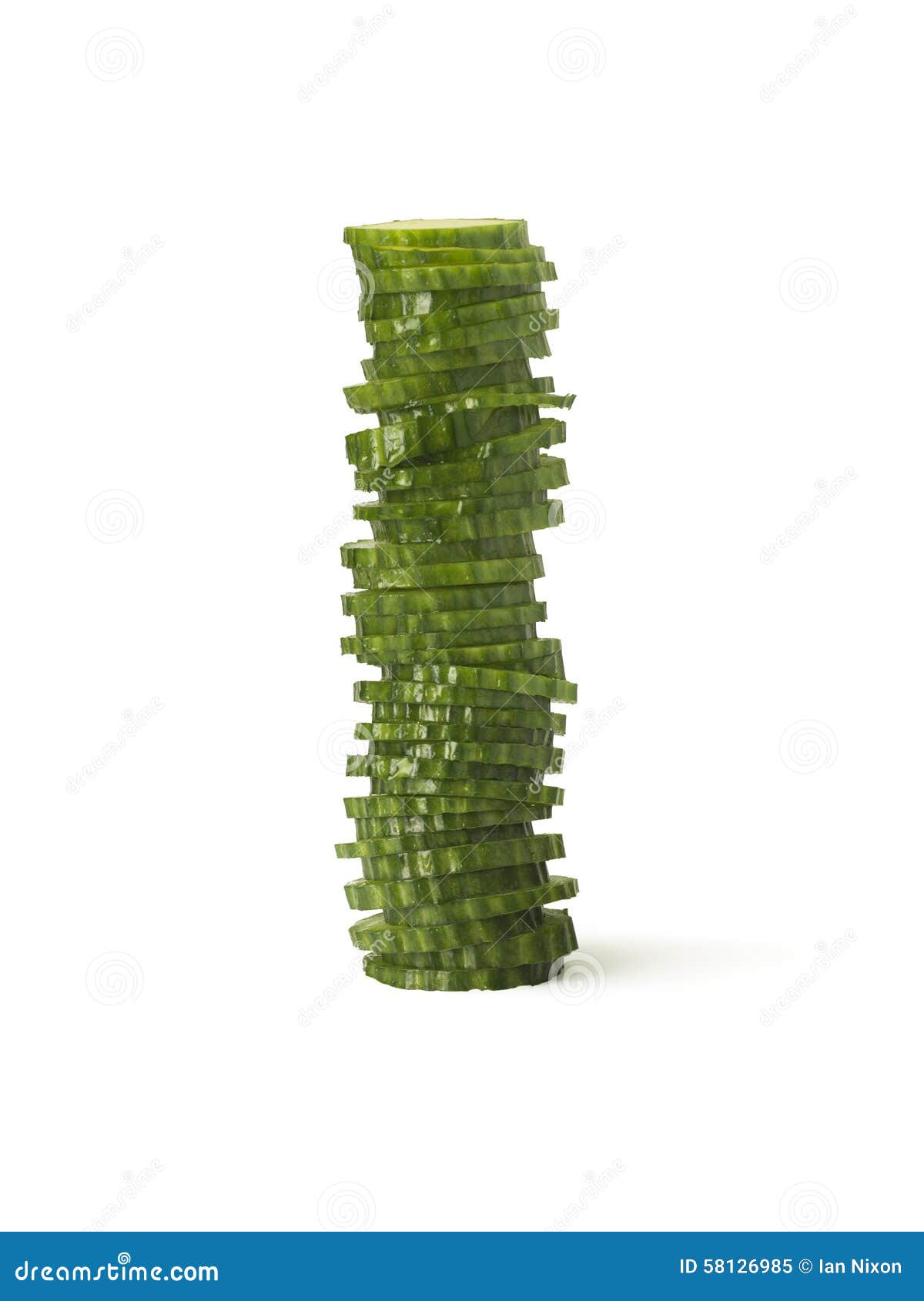 Sliced Cucumber Stack - Stock Image Stock Image - Image of slice ...
