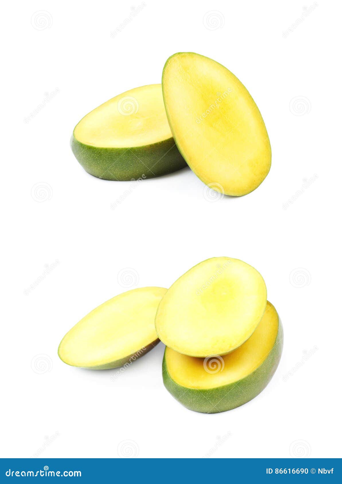 Sliced and Cut Mango Fruit Isolated Stock Photo - Image of organic ...