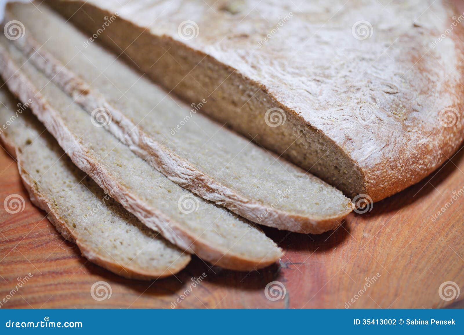 Sliced and Cut Rye Bread, Rustic Artisan Bakery Stock Photo - Image of ...